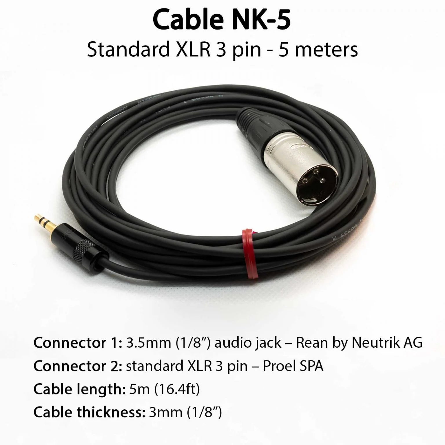 Cable NK-5 – Standard XLR 3 pin to NCM Microphone Pickup Systems – Pro ...